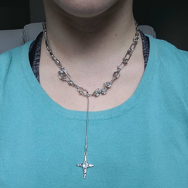 Y2K Silver Star Pendant Necklace,y2k Fashion,cool Star ...