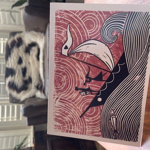 The Beast of Dean II Pine Marten, Original Linocut Print on Handmade ...