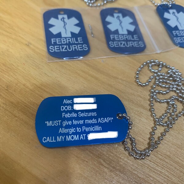 Personalized Medical Alert ID Custom Laser Engraved Medic ID Military ...