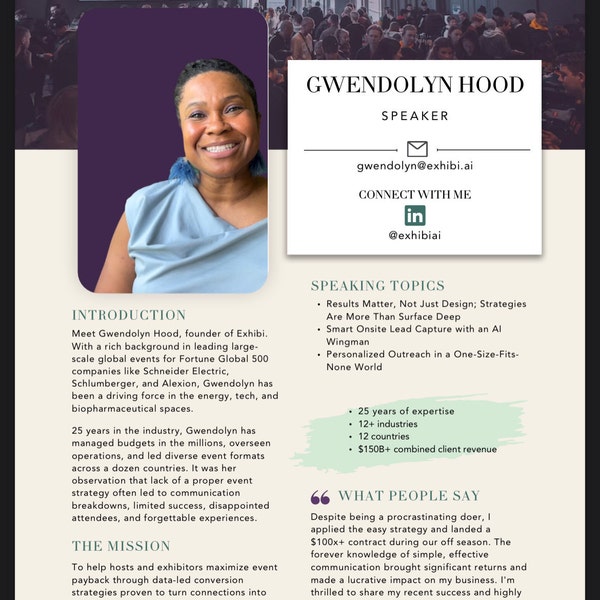 Speaker One Sheet | Speaker Sheet Template | Canva Keynote Speaker ...