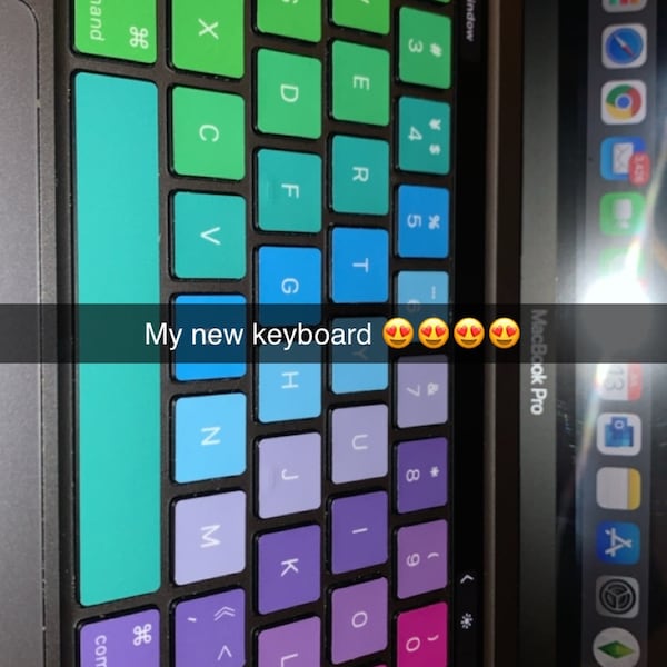 Vibrant Rainbow Mosaic Keys Sticker for MacBook Keyboard | Colorful ...