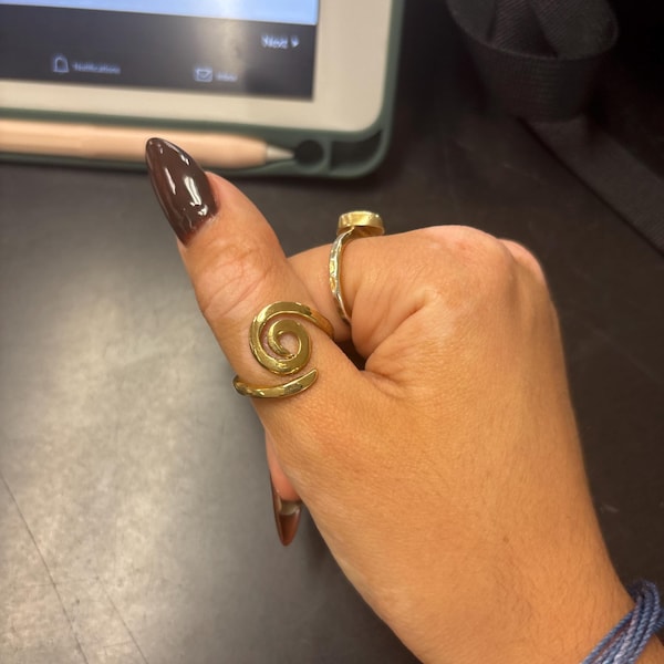 Spiral Ring, Hypnotic Ring, Spiral Brass Ring, Swirl Ring, Gold Wired ...