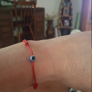 Evil Eye Red String Adjustable Adult Bracelet / Good Luck Blue | Etsy
