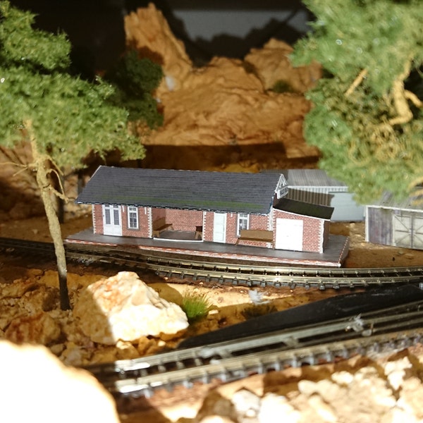 Cardstock Building Kit N Scale or Z Scale or T Gauge Train Station for ...
