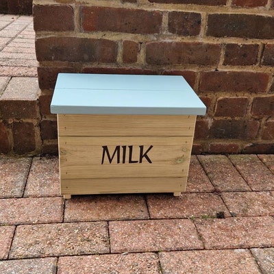 Doorstep Wood Milk Box. Porch Milk Storage Box. Milk Bottle Boxes ...