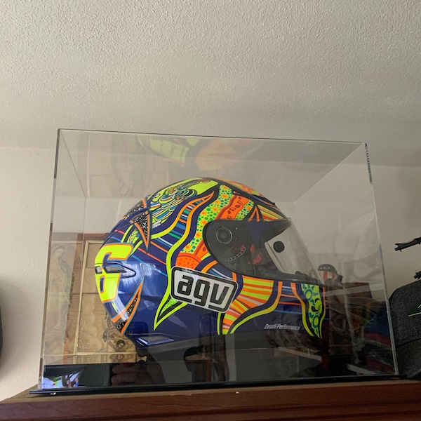 Motocross Helmet Display Case Full Size Memorabilia 85% UV Filtering ...