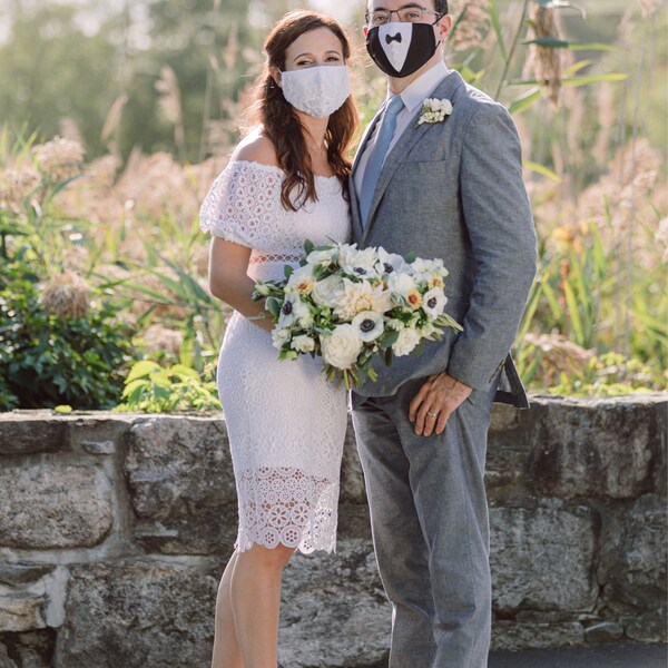 Bride and Groom Cotton Face Mask With Filter,face Mask Wedding,set of ...