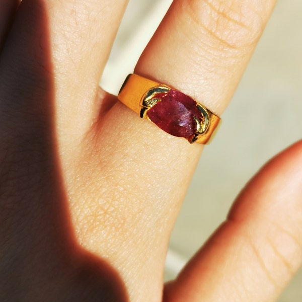 Natural Ruby Stone Hand Figured Unique Sterling Silver Ring - Etsy ...