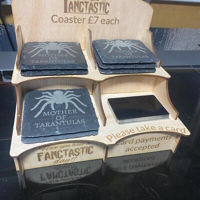 Retail Counter Display Stand, 6 Pocket, Coasters, Stickers Gift Cards ...