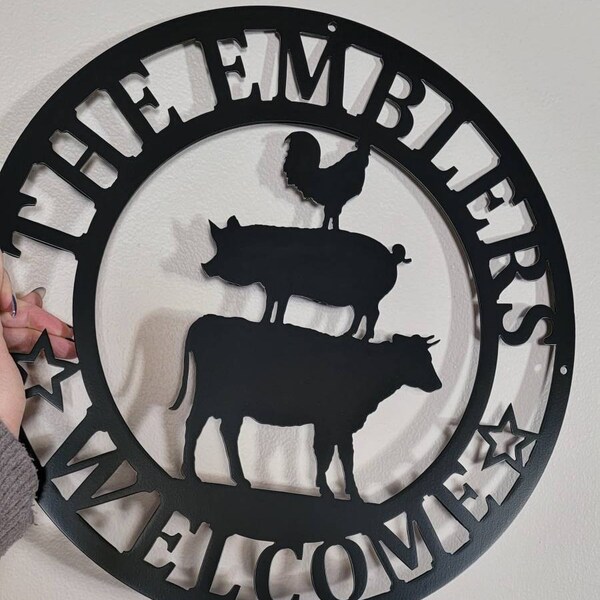Personalized Farmhouse Sign - Farm Animal Sign - Metal Farmhouse Decor ...