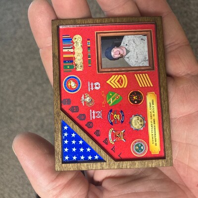 Mini Military Award Shadow Box Gift Ornament Retirement Holiday - Etsy