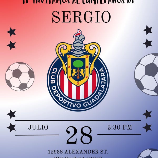 Invitacion Digital De Chivas Para Cumpleaños - Editable - Instant ...