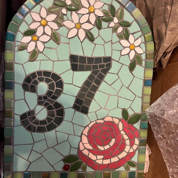 Decorative House Number Mosaic, Made to Order - Etsy