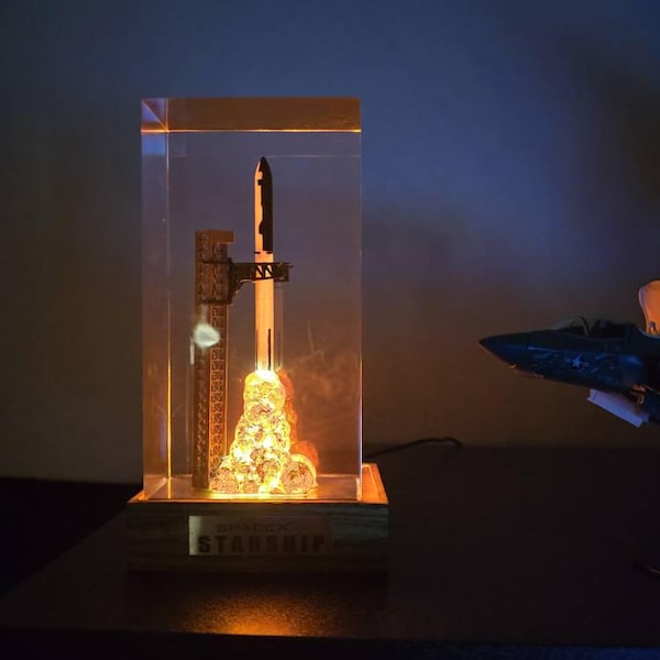 Spacex Starship Rocket Launch Lamp - Falcon Heavy Resin Epoxy Lamp ...