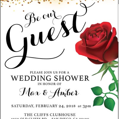 Be Our Guest Invitation Be Our Guest Bridal Shower Be Our Guest Shower ...