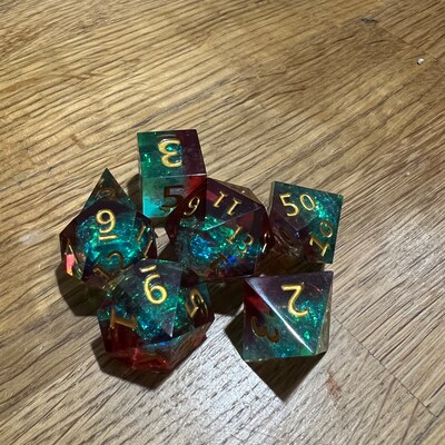 Demon's Blood DND D6, D20 Dice, Red Sharp Edge D&D Dice Set, Dungeons ...