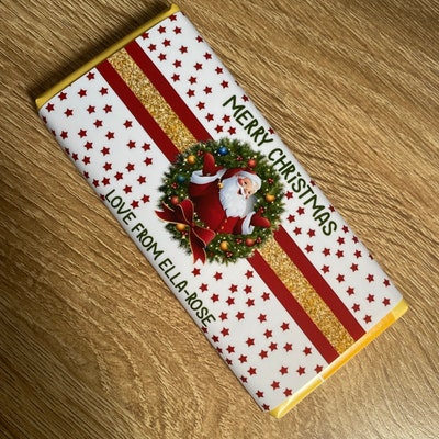 Santa Christmas Personalised Chocolate Wrappers X 12 - Etsy Australia