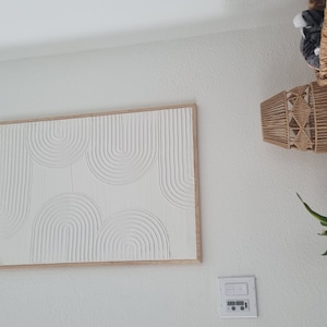 Set of 3 Boho Plaster Wall Art, Textured Wall Art, Textured Art Canvas ...