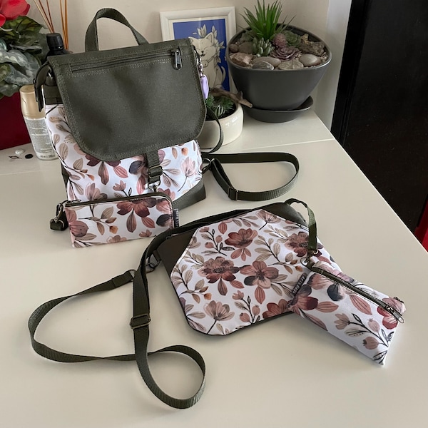 Forest Cottagecore Backpack for Women, Green Botanical Crossbody Bag ...