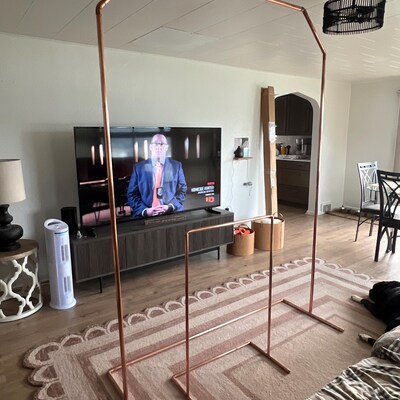 Triple Peak Copper Arch, Copper Wedding Arch, Ceremony Backdrop Frame ...