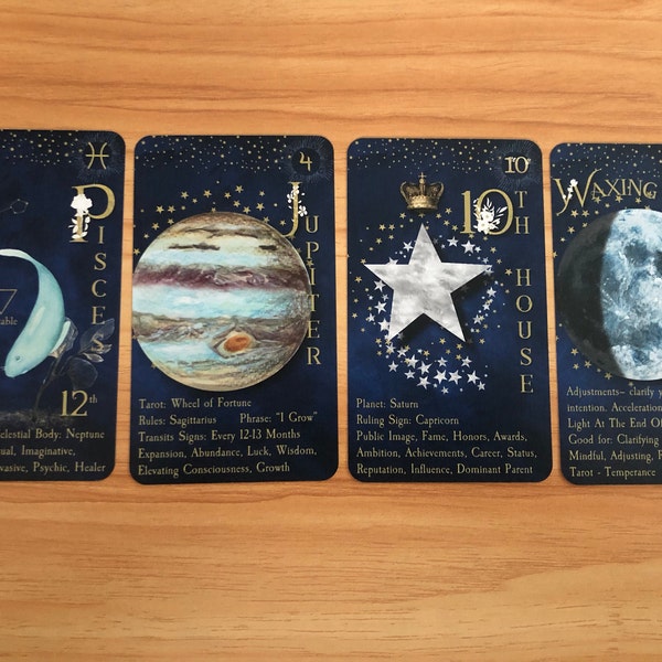 Celestial Fortune, Astrology Oracle Deck, Tarot Size Oracle Cards ...