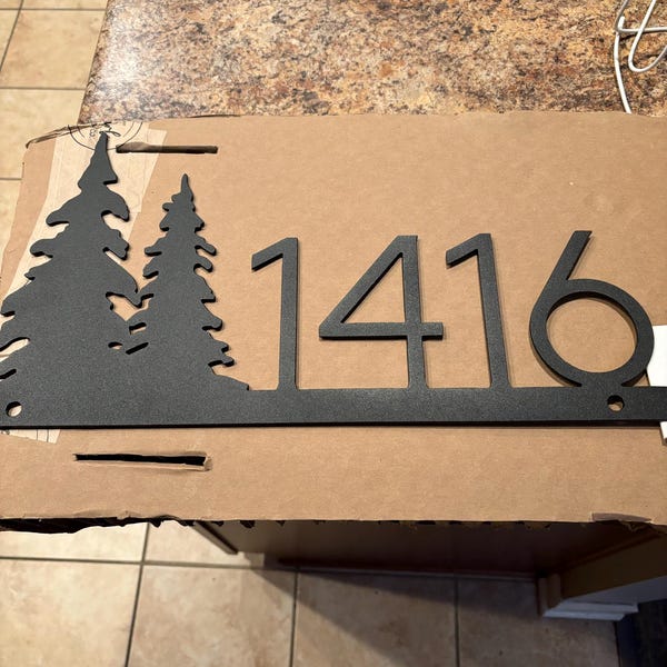 Colonial Script House Number / Extra Large Cursive Number / Thin ...