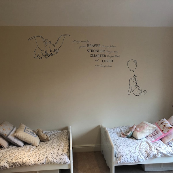 You Are Braver Than You Believe, Pooh Quote Decal, Wall Decal Winnie ...