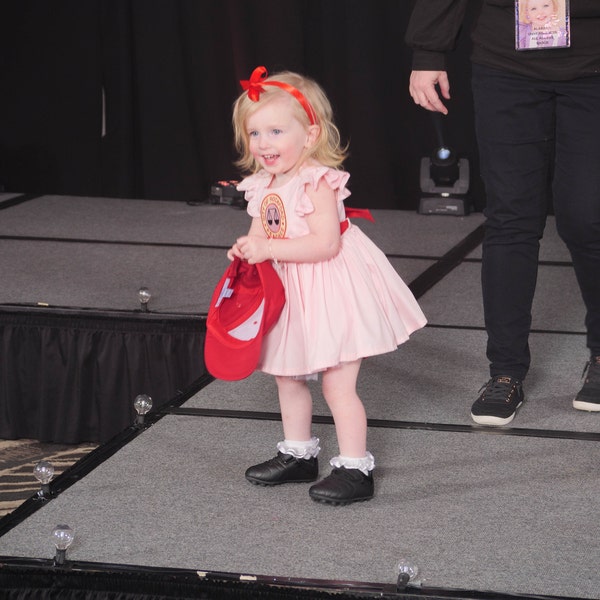 Baseball Dress, Girls, Peach, Red, Uniform, Costume, Pageant Dress, OOC ...