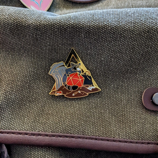 Raccoon With D20 Pin - Trash Rolls RPG Pin - Hard Enamel Pin - Etsy