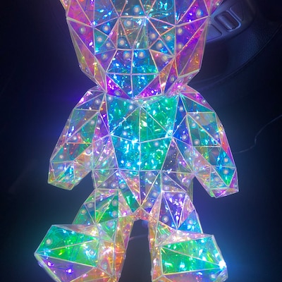 LED Light up Bear Holographic Iridescent Lights Holiday Gift - Etsy