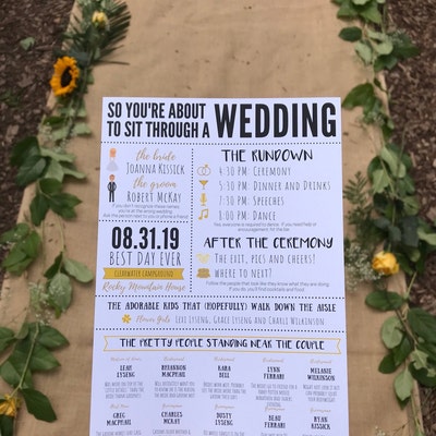 Funny Infographic Wedding Program / Games & Activities / Word Search ...