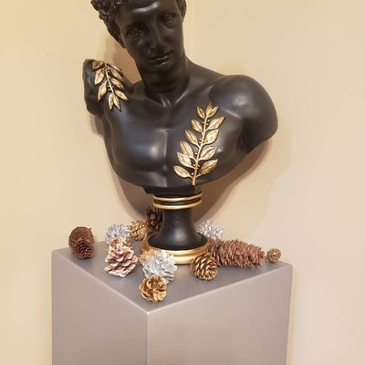 Large Black Gold David Sculpture Statue Leaf Decorated David - Etsy