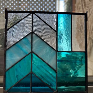 Square Stained Glass Geometric Pattern Modern Stained Glass - Etsy