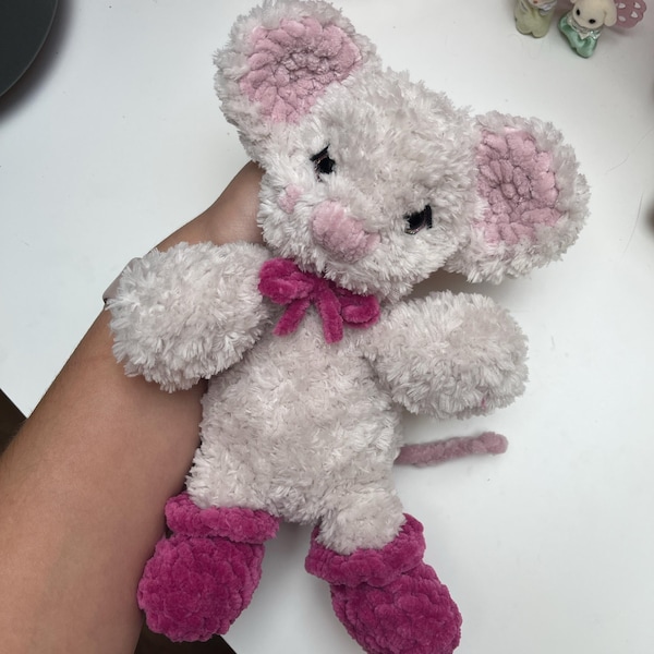 Mae Mouse - PDF Crochet Pattern - LOW SEW Mouse Wearing Socks, Plushie ...