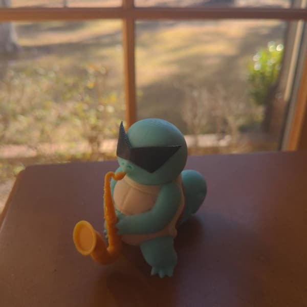 Squirtle Saxophone Figure (3D Printed), Pokemon Fan Gift, Viral Meme ...