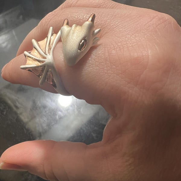 Whimsical Gold Emerald Dragon Fantasy Ring - Green Sparkling Dragon ...