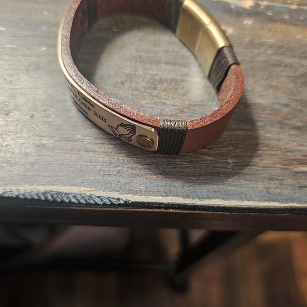 Custom Military Memorial Leather Bracelet, Army Remembrance KIA ...