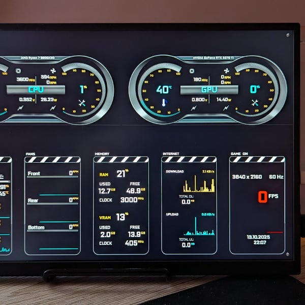 AIDA64 Sensor Panel Template: PC Monitor Skin (digital Download ...
