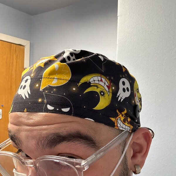 Waves Mens Scrub Cap, Mens OR Cap, Medical Cap, Doctor Cap, Tie Cap ...