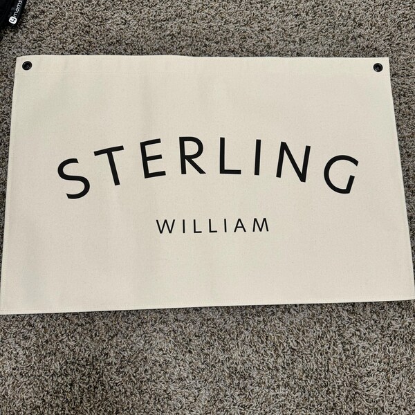 Baby Name Flag Canvas Flag Nursery Name Sign Custom Name Banner Boho ...