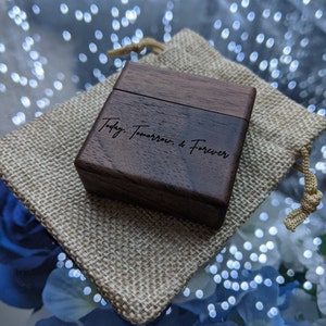 Flip Wood Ring Box Engraved Secret Single Ring Engagement Ring Box ...