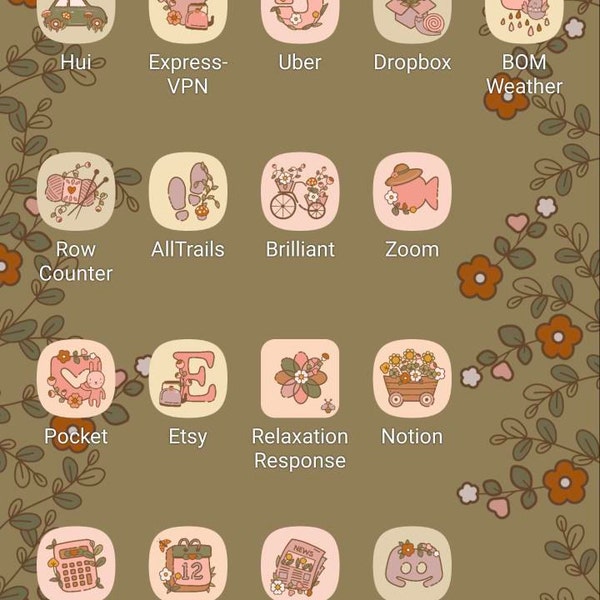 Cottagecore Ios 14 Icons Aesthetic, iPhone Widgets Cute Cottagecore App ...