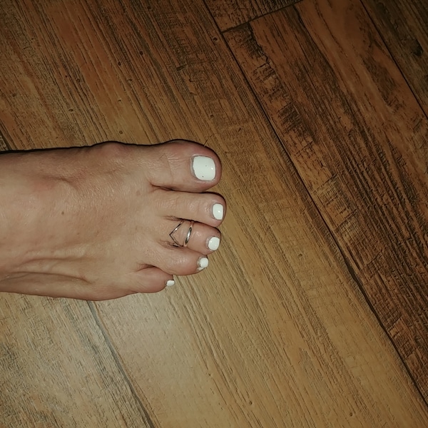 Simple Plain Silver Toe Ring, Womens Toe Ring, Adjustable Flexible Open ...
