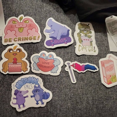 Ghost With Frogs Glossy Vinyl Sticker - Etsy