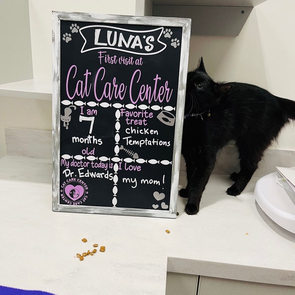 Veterinary First Visit Chalkboard - Vet Visit Chalkboard - Pets First ...