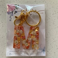 Real Flower Resin Keychain, Rose Petals Keychain, Handmade Custom Key ...