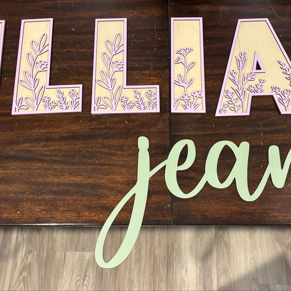 Wildflower Nursery Letters, Flowered Wooden Alphabet Letters, Flower ...