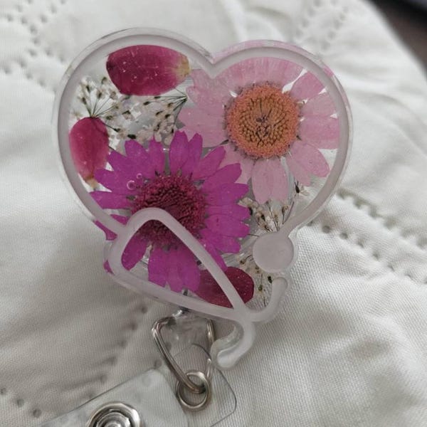Anatomical Heart Badge Reel | Retractable Nursing Badge Reel | Pressed ...