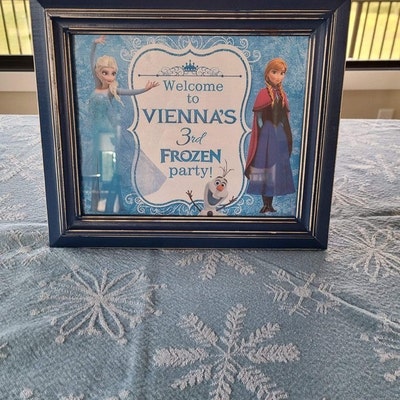 FROZEN Party Sign, Frozen Birthday Sign, Frozen Party Welcome Sign ...