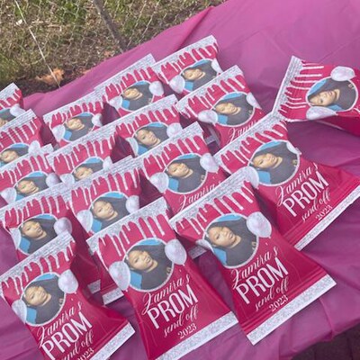 Silver Drip Prom Chip Bag, Dripping Silver Water Label, Prom Printable ...